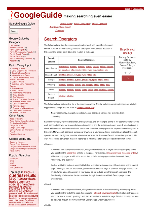 Search Operators Cheat Sheet by Cheatography - Cheatography.com: Cheat ...